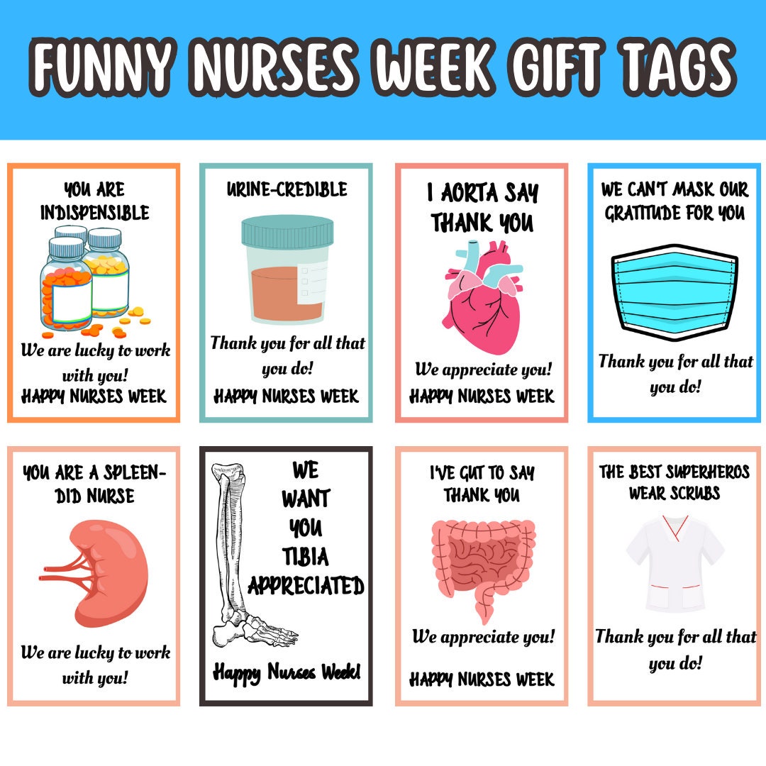 Nurses Week Printable Gift Tag Bundle, Nurses Week Gifts, Nurse ...