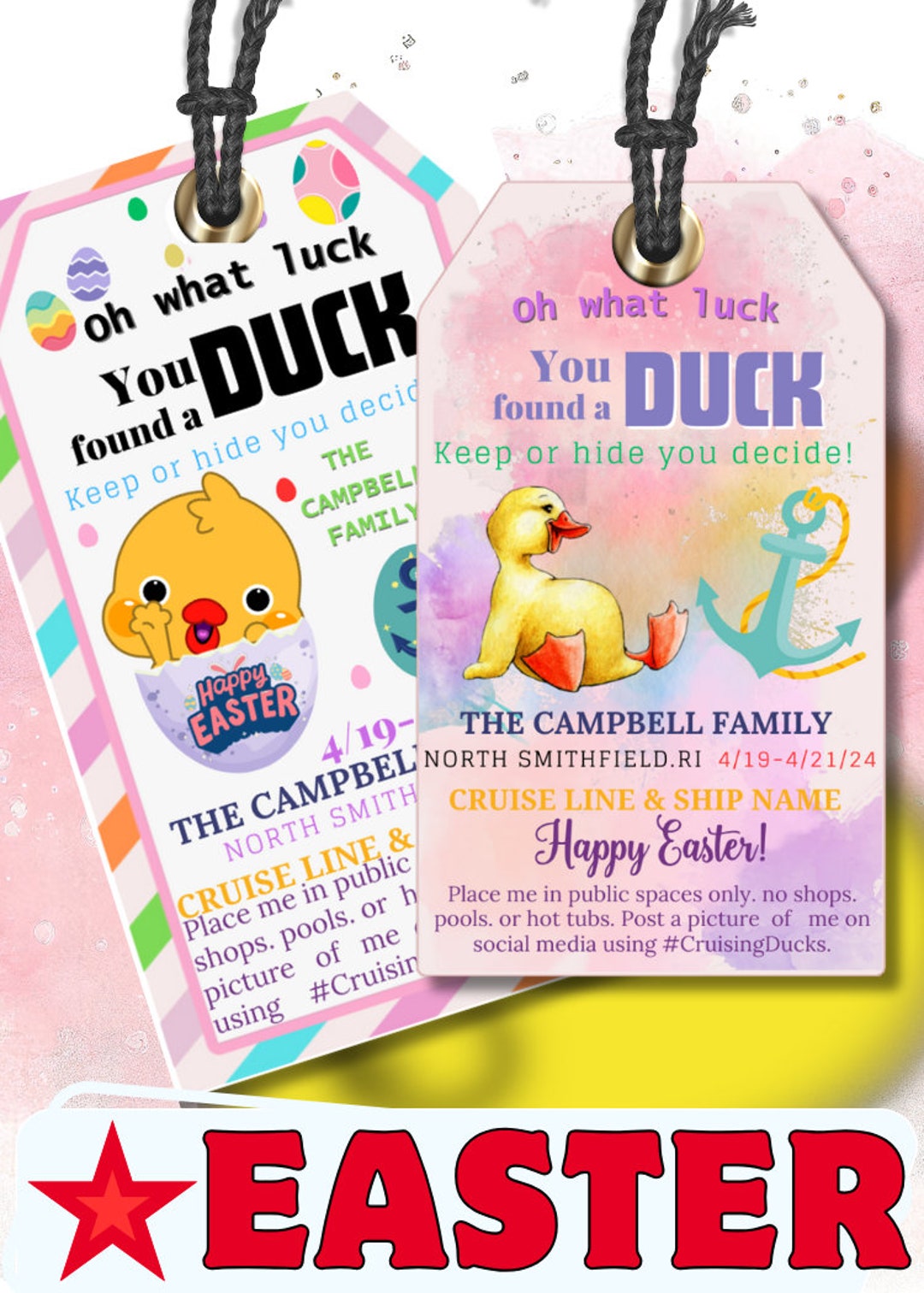 Editable Easter Cruising Duck Tags: Printable Duck Game (PDF) - Etsy