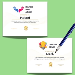 Funny Classroom Awards Certificates Editable in Canva, End of School ...