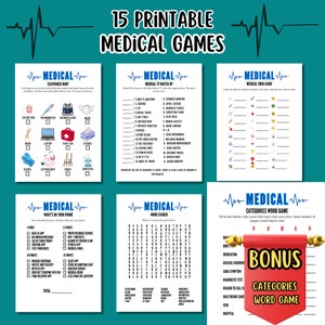 Medical Games Bundle: Nursing, Doctor, Radiology (printable PDF) - Etsy
