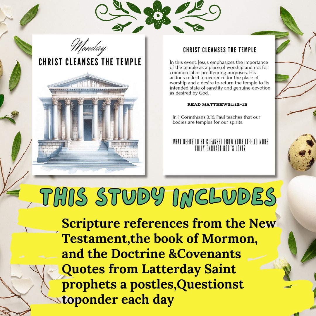 LDS Holy Week Study Cards | Printable Easter Story | LDS Easter Advent ...