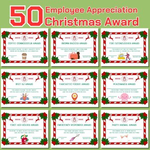 Funny Christmas Employee Award Certificates: Editable Coworker Gift ...