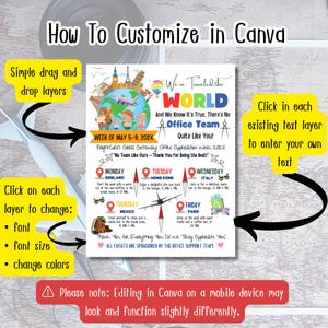 Office Appreciation Week: Around the World Flyer & Door Hanger (canva ...