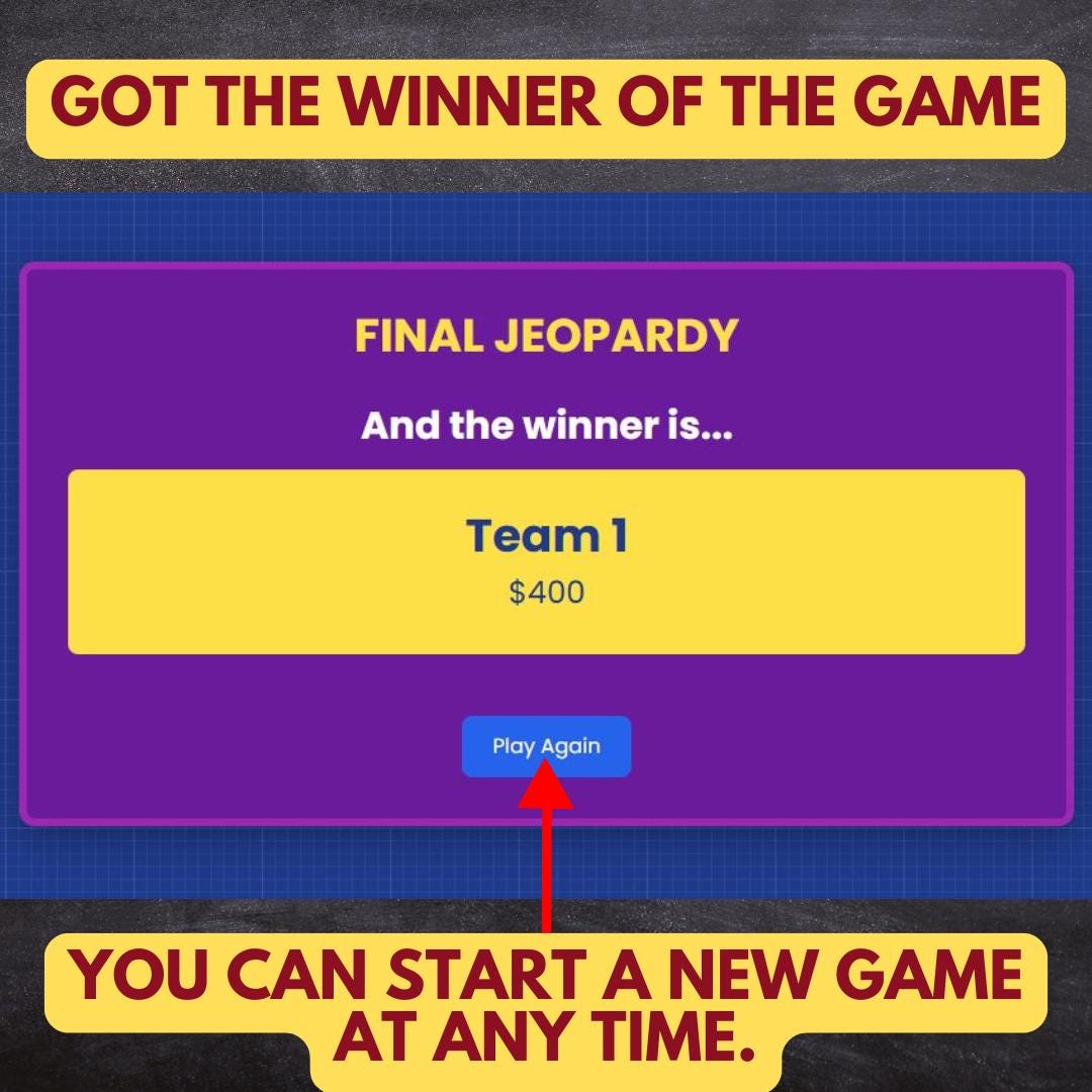 Teacher Jeopardy Game: Fun Classroom Trivia (printable PDF) - Etsy