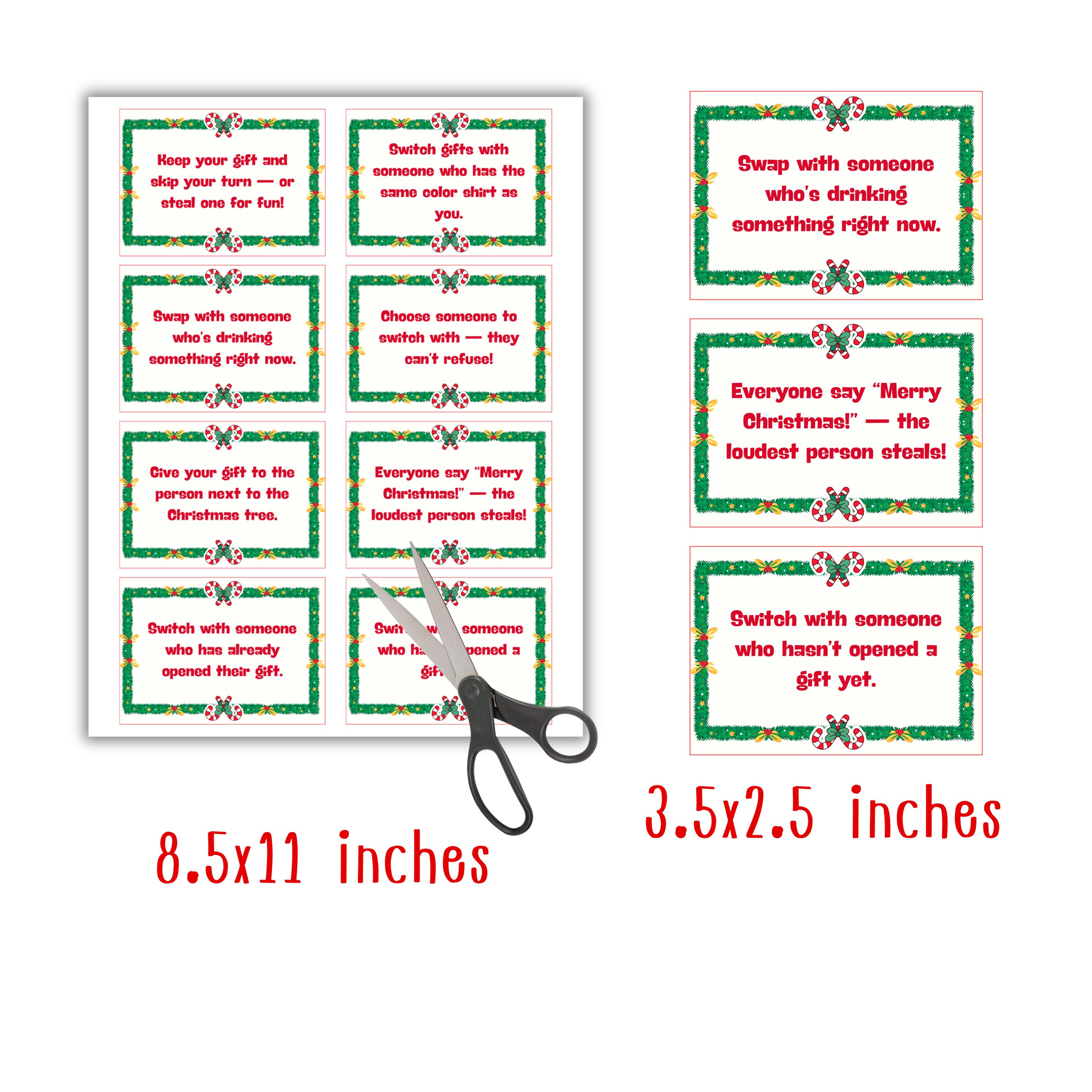 Funny Christmas Gift Exchange Game | 50 Holiday Party Cards (printable ...