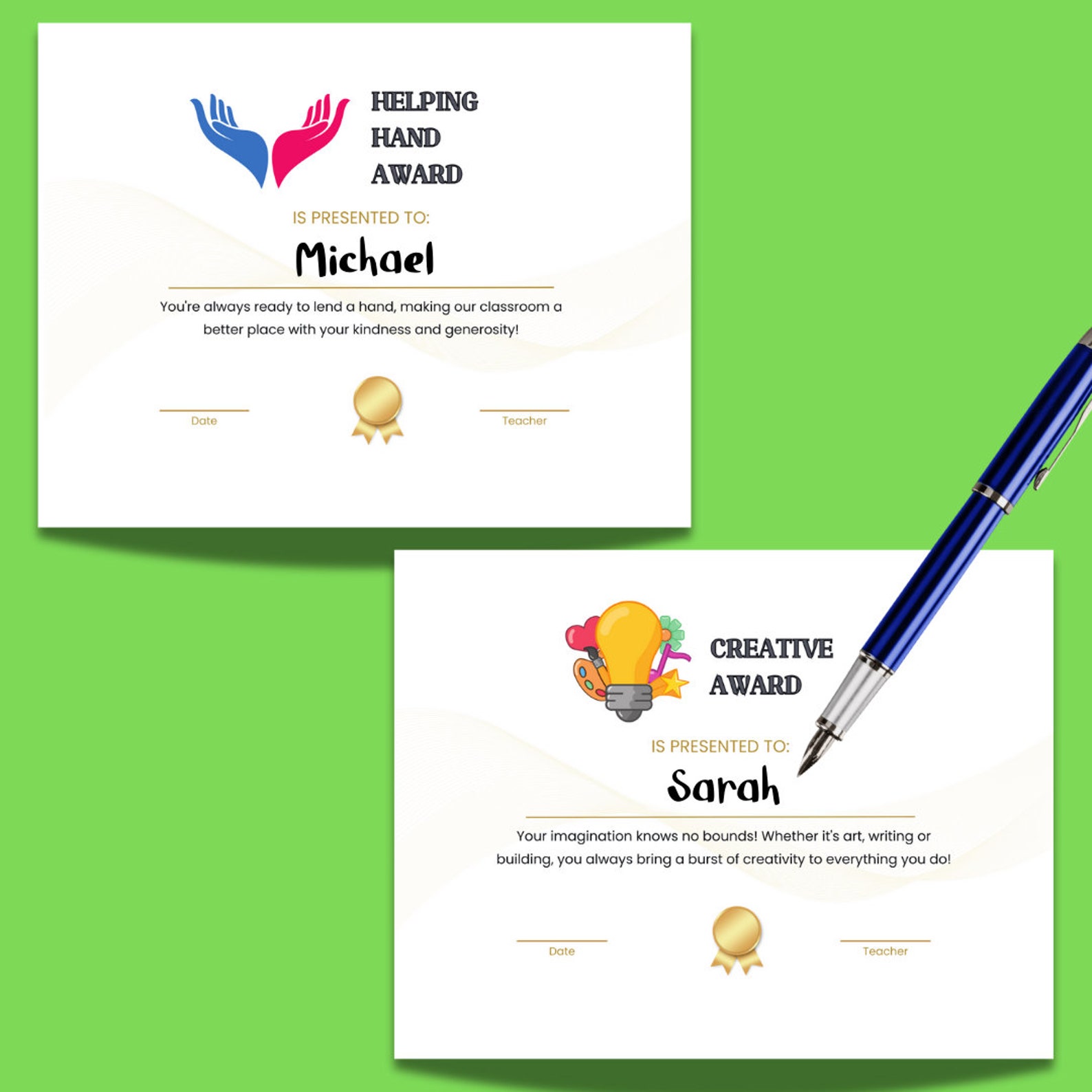 Funny Classroom Awards Certificates Editable in Canva, End of School ...
