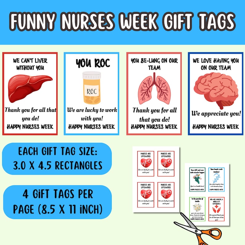 Nurse Appreciation Candy Bar Gift Tags, Thank You Nurse Gift Tag, Candy ...