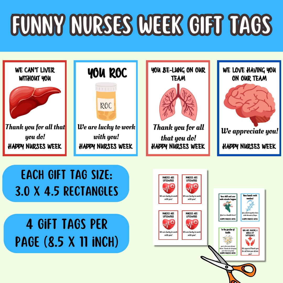 Nurse Appreciation Candy Bar Gift Tags, Thank You Nurse Gift Tag, Candy ...