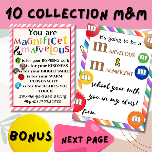 M & M Teacher Appreciation - Etsy