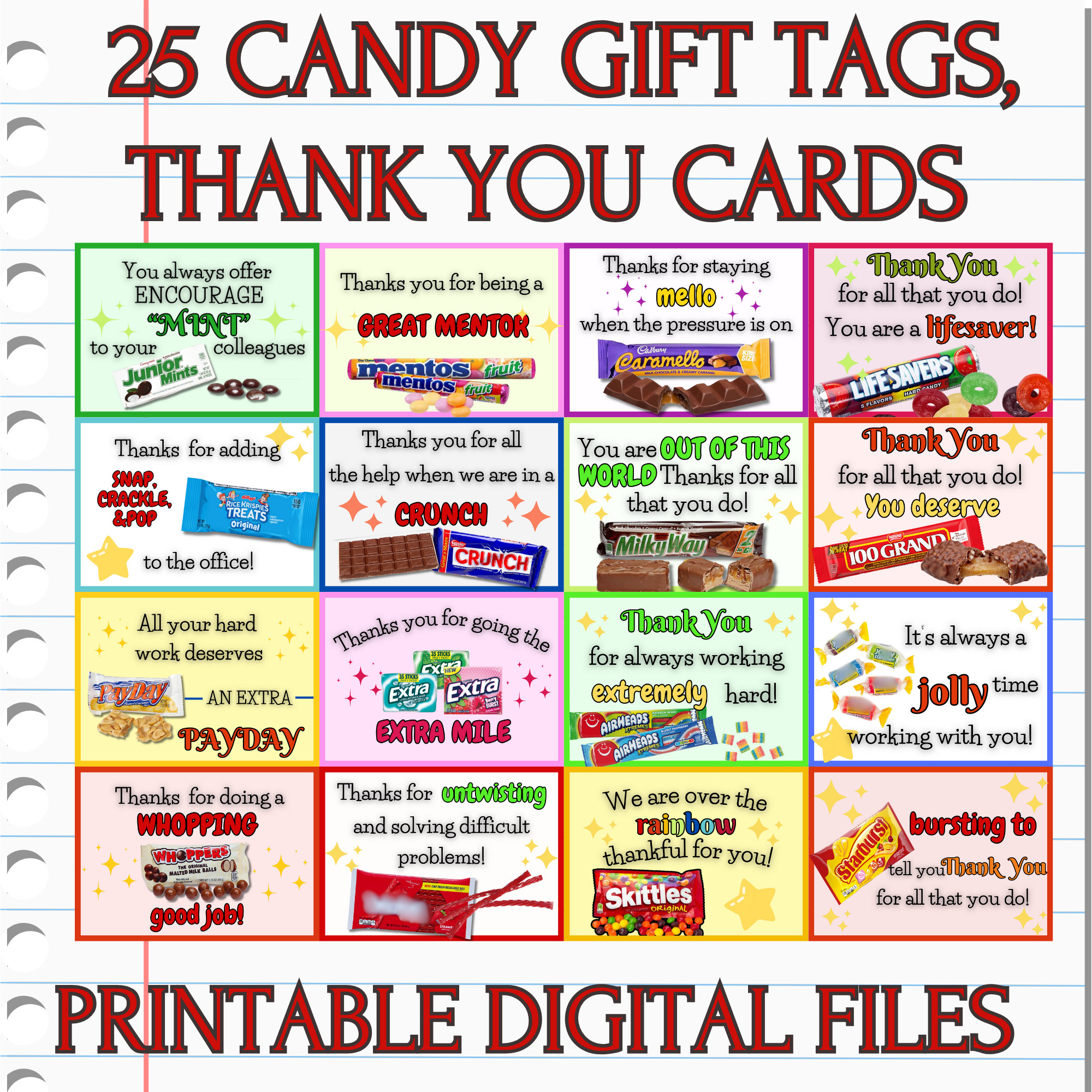 Employee Candy Bar T Tags Thank You Notes For Employee Appreciation Staff Appreciation Candy