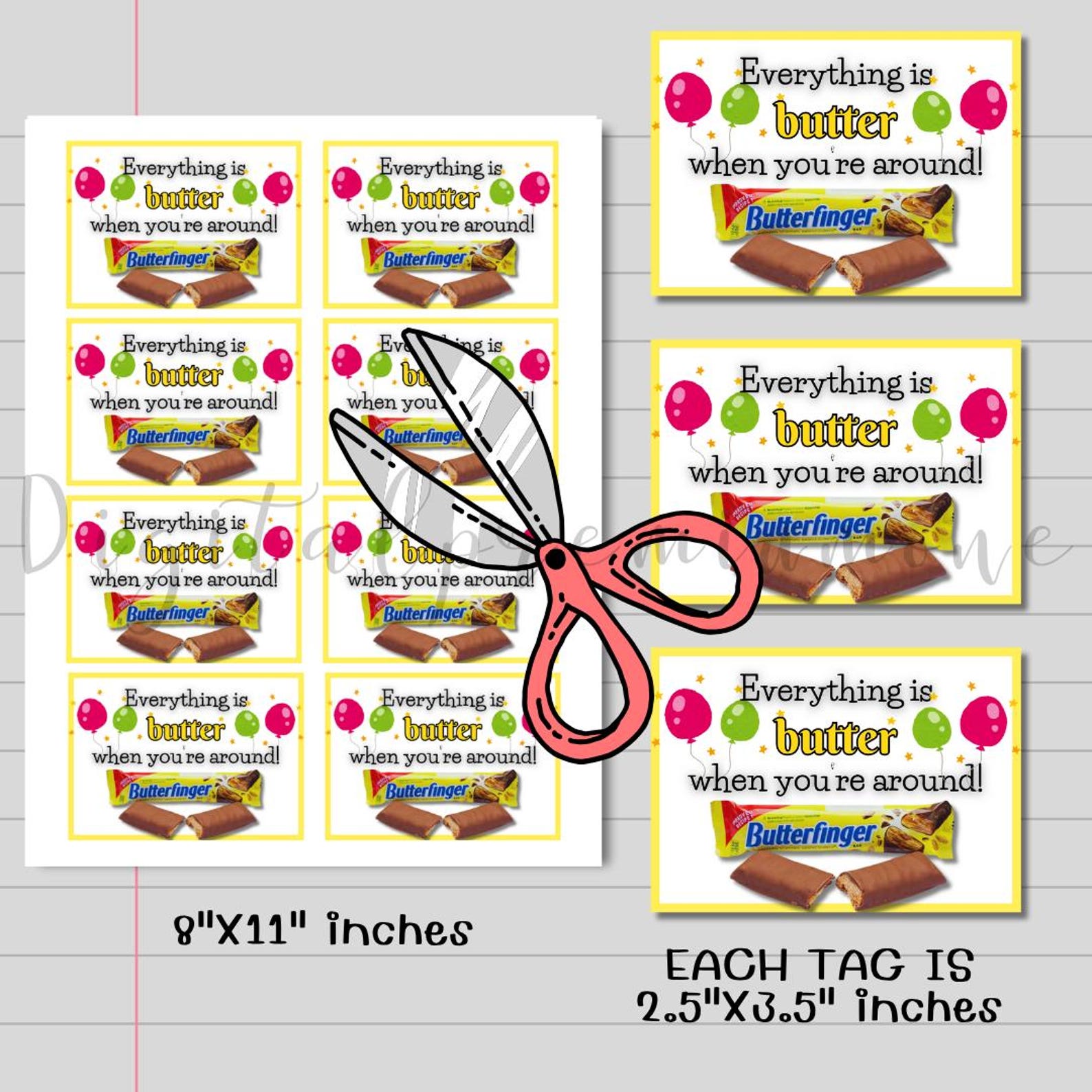 Candy Gift Tags for Kids: Printable Lunchbox Notes (PDF Download) - Etsy
