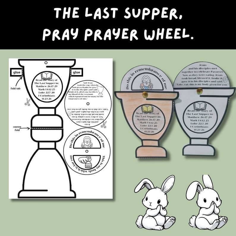 Last Supper Story Wheel & Prayer Cube: Coloring Pages (PDF) - Etsy