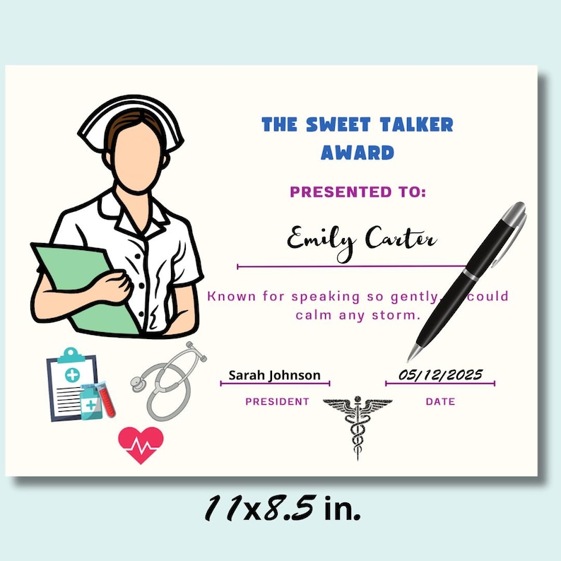 Funny Nurse Appreciation Awards: 40 Printable Certificates (editable ...