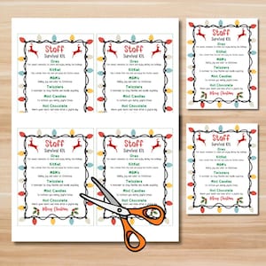 Editable Christmas Team Appreciation Survival Kit Work Employee ...