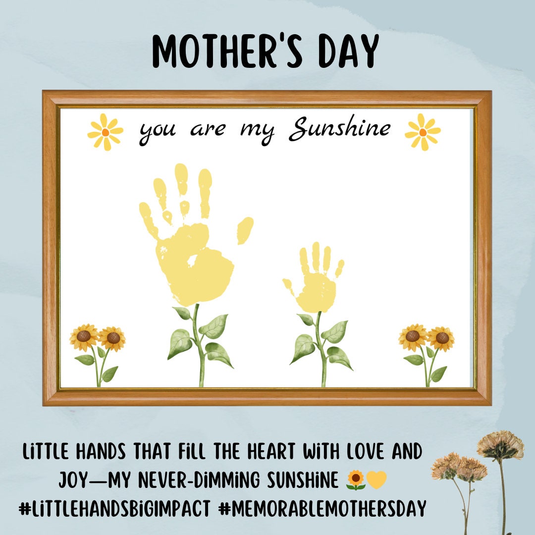 Sunflower Handprint Art: Mother's Day DIY Craft (printable) - Etsy