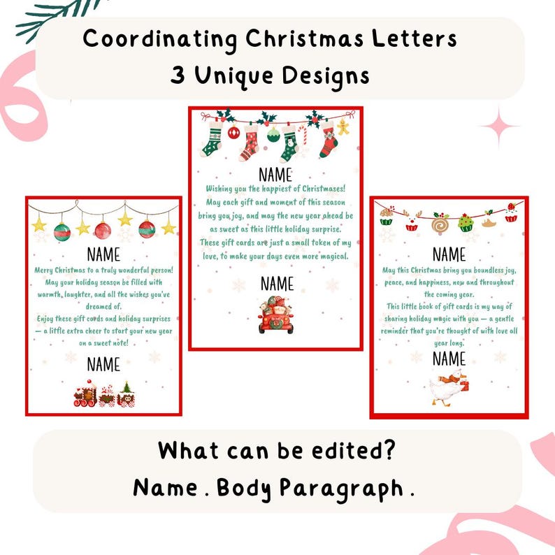 Editable Christmas Gift Card Book | Personalized Gift for Teens ...