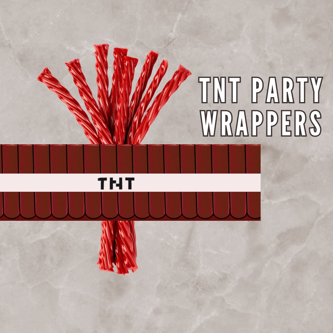 TNT Wrappers video Game Mine Theme Party Licorice Candy Template Labels ...