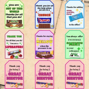 Employee Appreciation Candy Bar Gift Tags (digital Download) - Etsy
