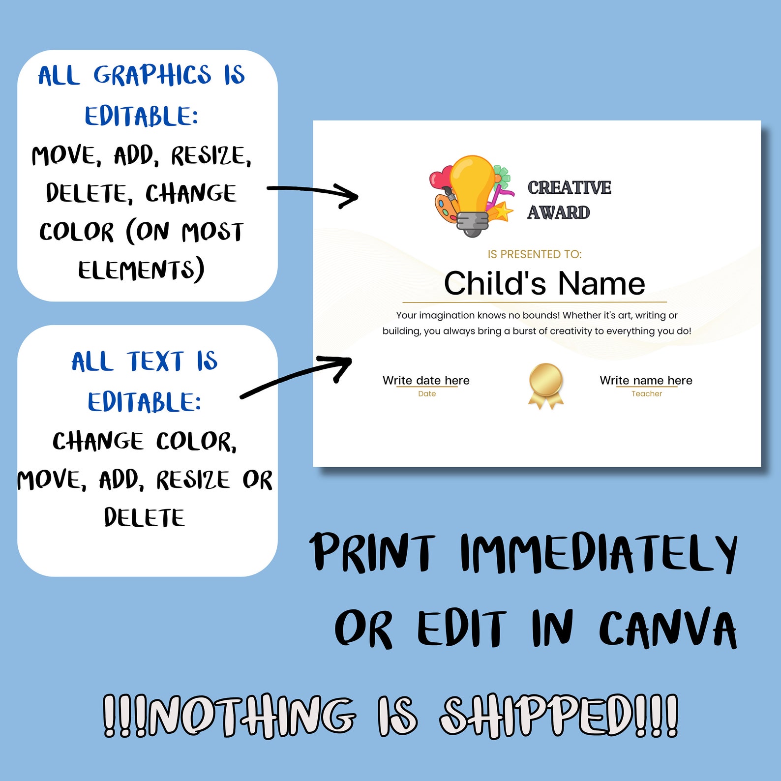 Funny Classroom Awards: 50+ Editable Certificates (canva) - Etsy