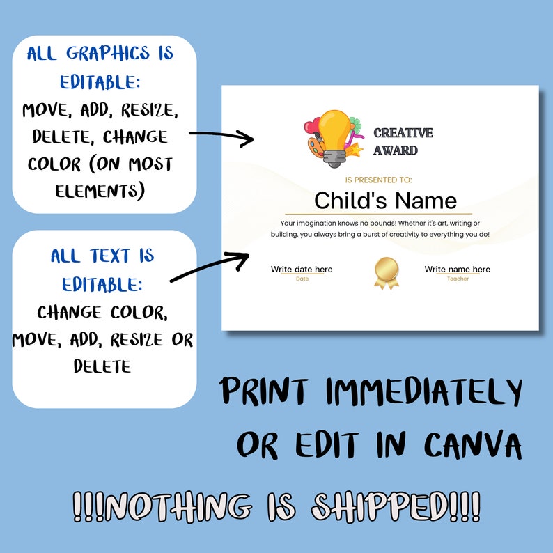 Funny Classroom Awards: 50+ Editable Certificates (canva) - Etsy