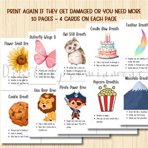 40 Mindful Breathing Cards for Kids | Printable Calm Down Cards ...