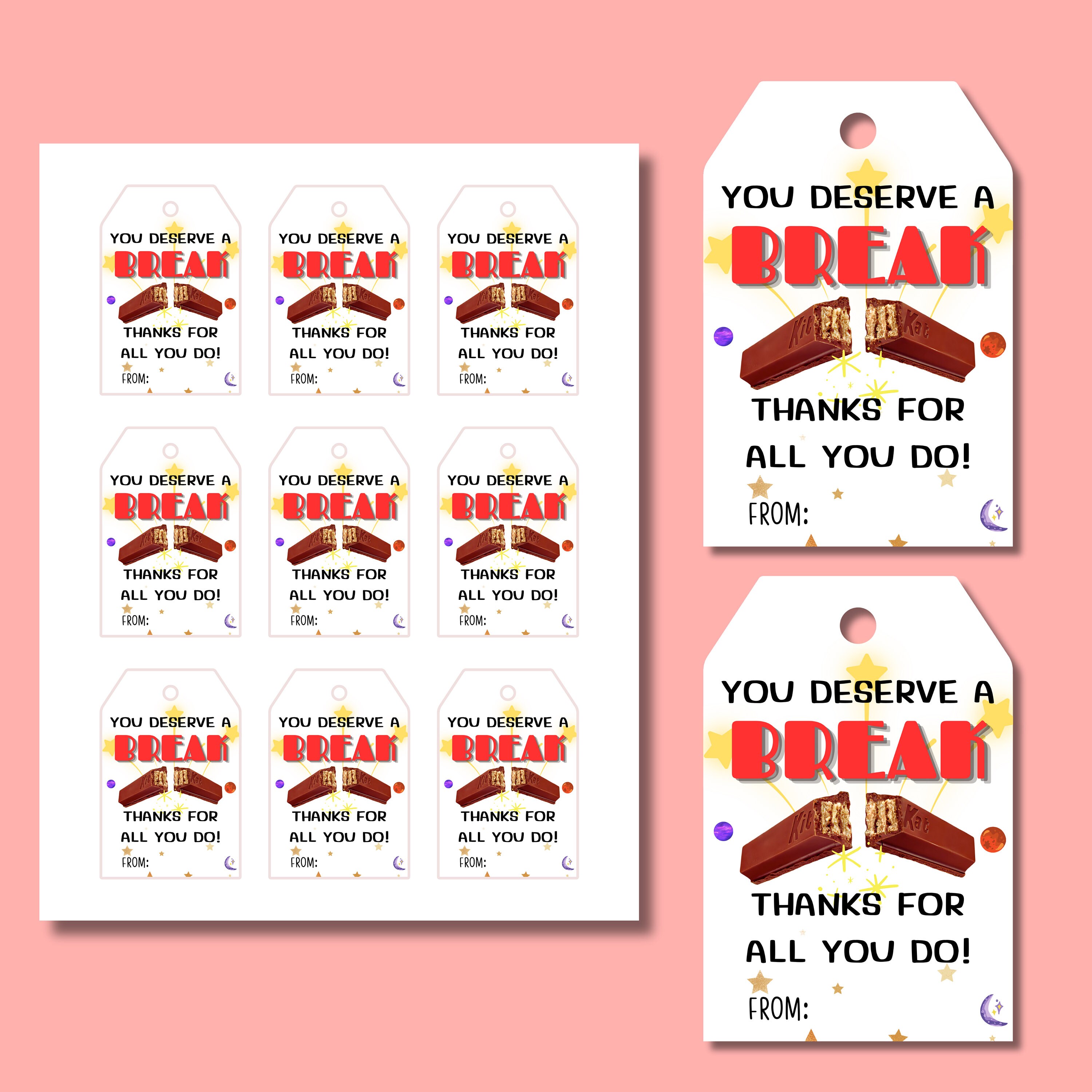 Candy Thank You Tags: Teacher & Staff Appreciation (digital Download ...