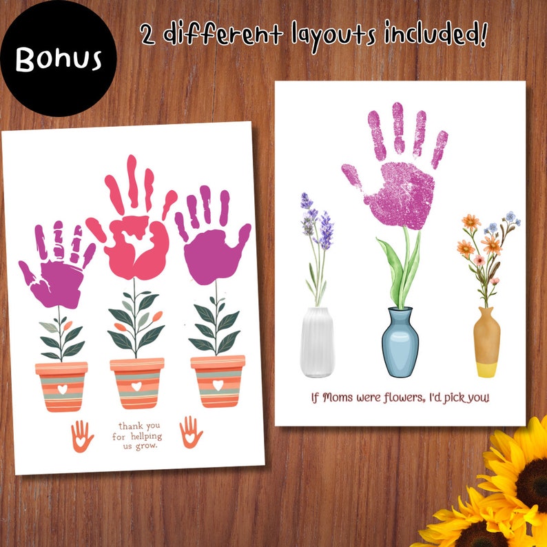 Mother's Day Garden Printable | Kids' Handprint Keepsake | Teacher and ...