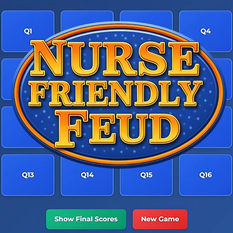 Nurse Friendly Feud Game: Hospital Staff Party, Team Building (canva or ...