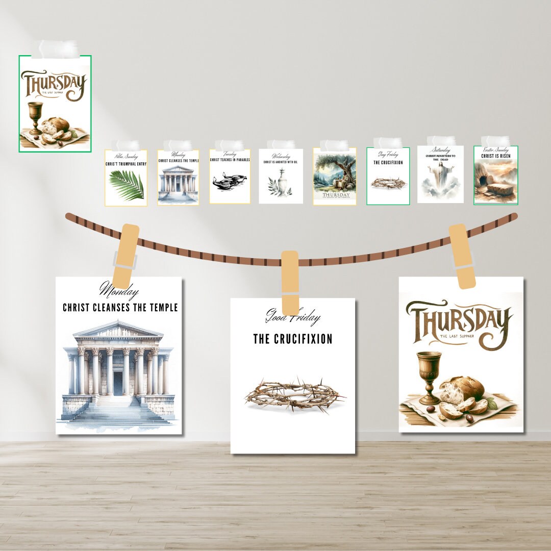 LDS Holy Week Study Cards | Printable Easter Story | LDS Easter Advent ...