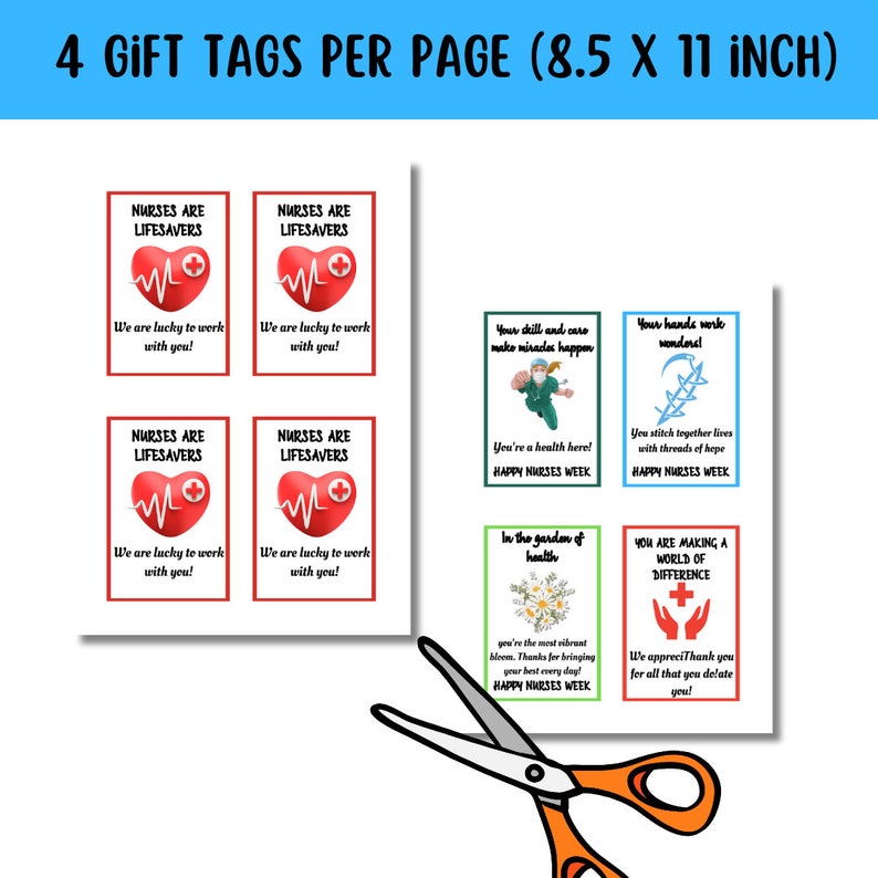 Nurses Week Printable Gift Tag Bundle, Nurses Week Gifts, Nurse ...