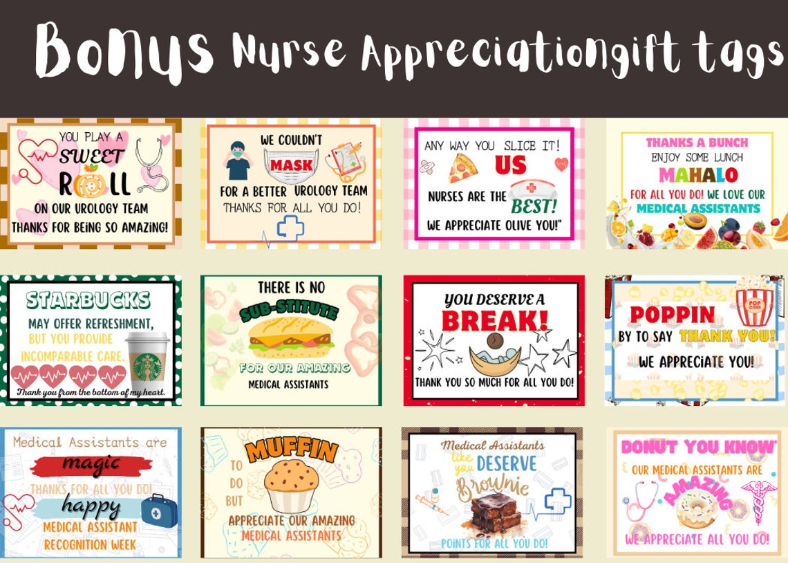 Employee Appreciation Gift Tags: Candy Bar Thank You Notes (PDF) - Etsy