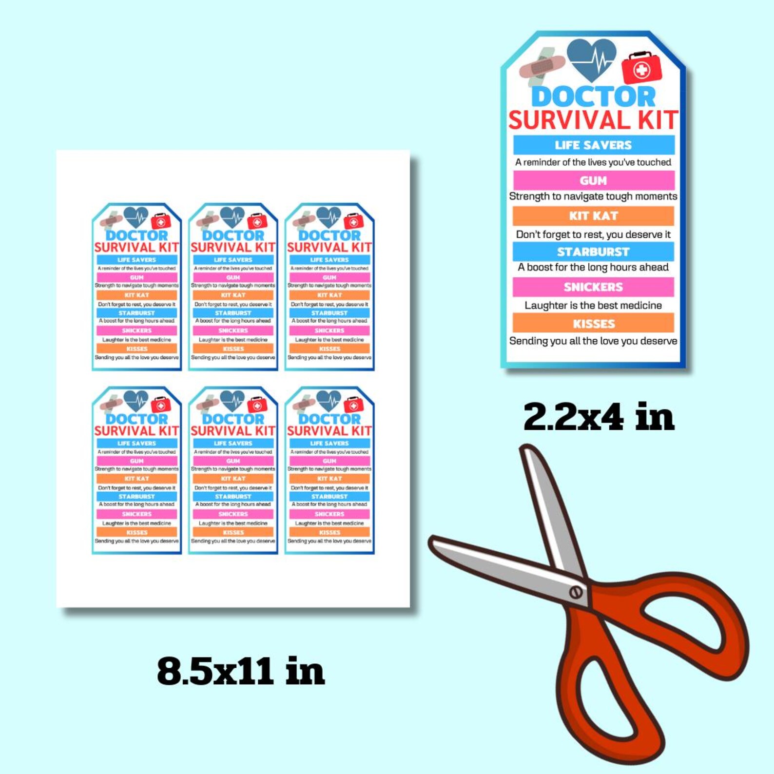Doctor Survival Kit Gift Tag: Appreciation Gift (digital Download) - Etsy