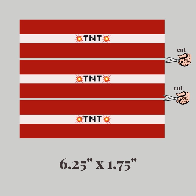 TNT Wrappers video Game Mine Theme Party Licorice Candy Template Labels ...