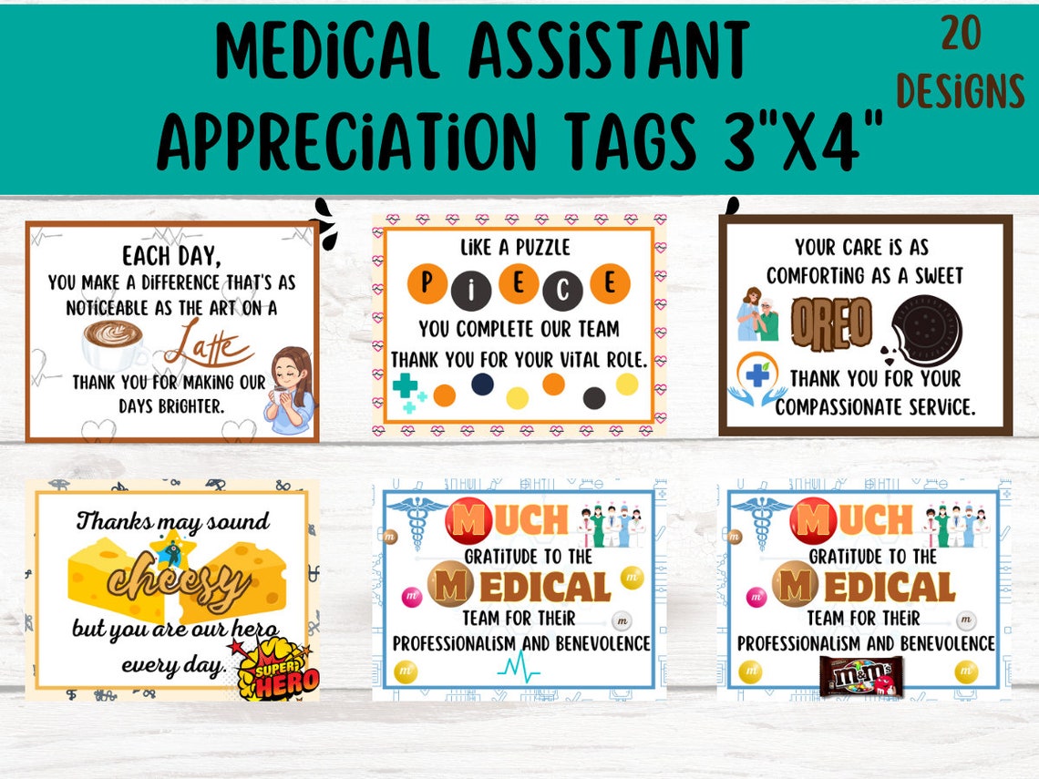 Medical Assistant Appreciation Gift Tags: Thank You Cards (printable ...