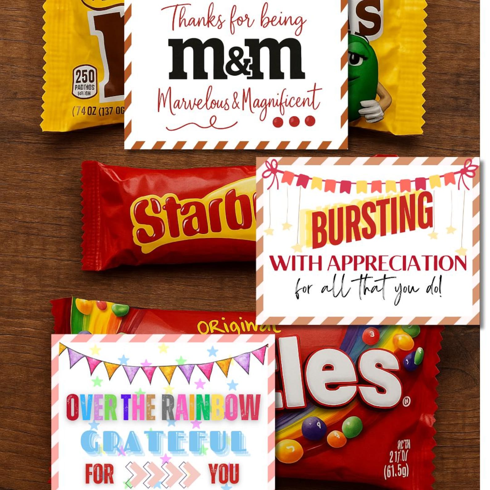 Candy Grams Printable Tags: Teacher & Student Appreciation (PDF) - Etsy