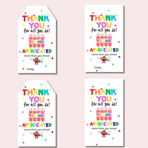 Back to School Gift Tag Template, Printable Gift Tags, Editable A ...
