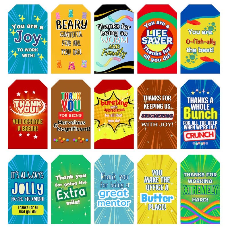 35 Employee Appreciation Sweet Treat Gift Tags (digital Download) - Etsy