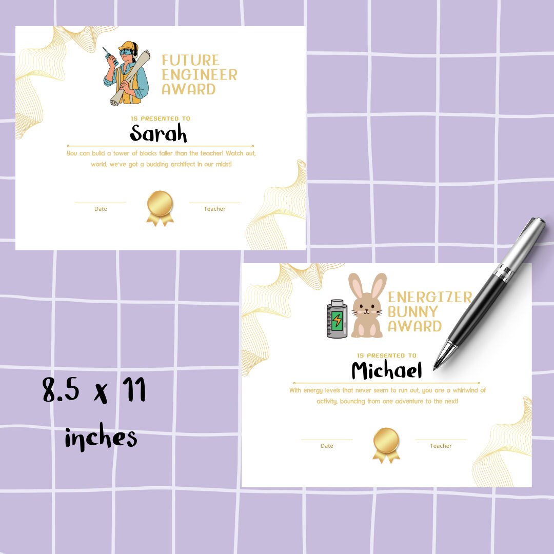 Funny Classroom Awards Certificates Editable in Canva, End of School ...