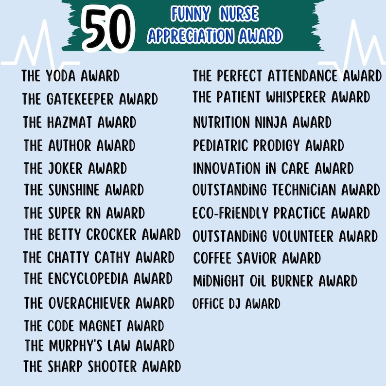 Funny Nurse Coworker Awards, Funny Nurse Award Printable Bundle, Funny ...