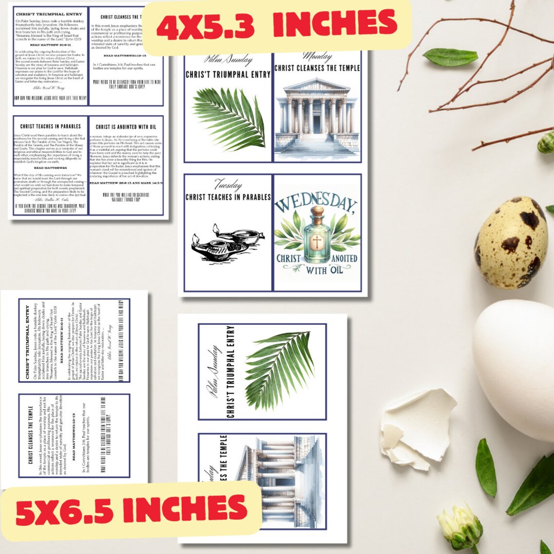 LDS Holy Week Study Cards | Printable Easter Story | LDS Easter Advent ...