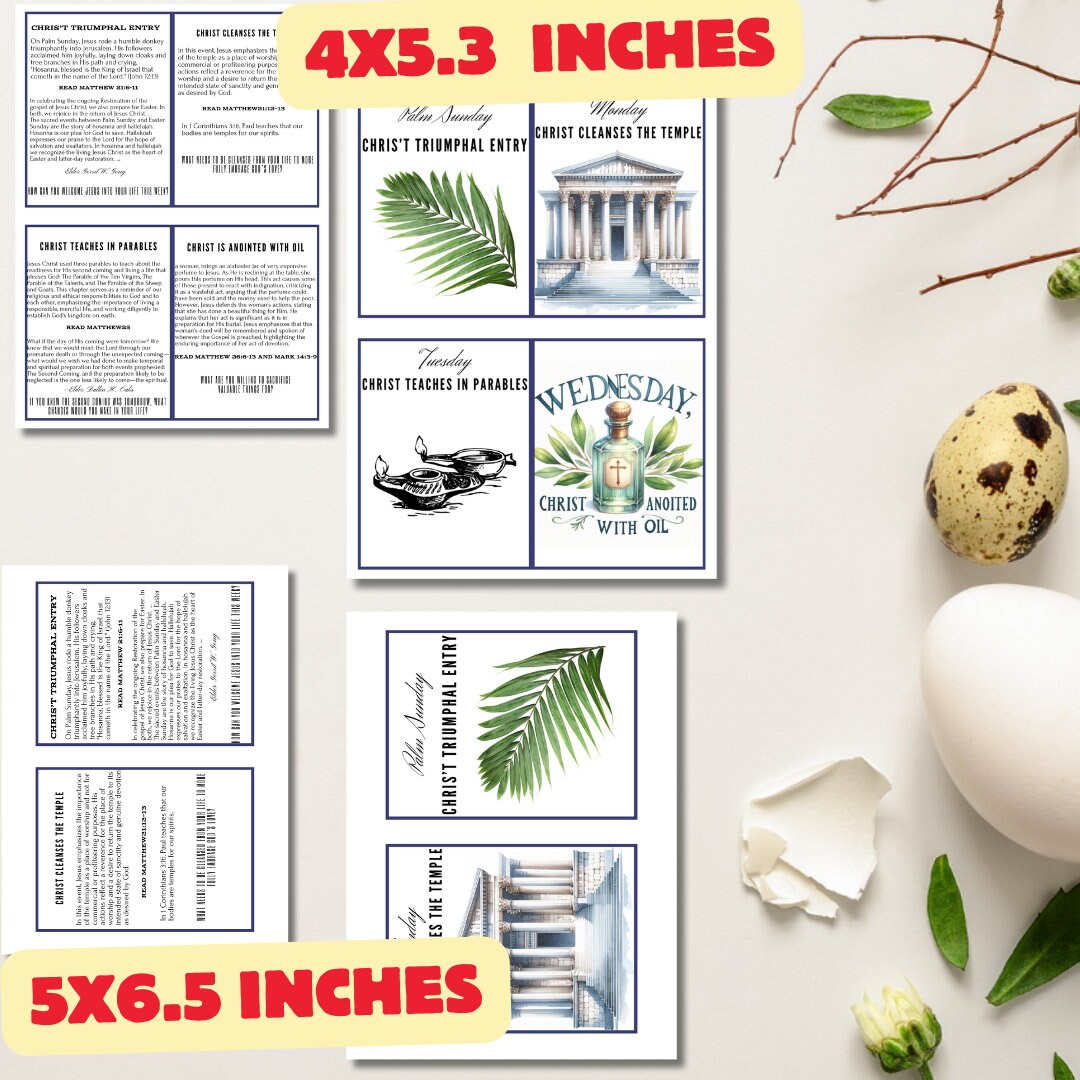 LDS Holy Week Study Cards: Easter Scripture (printable) - Etsy