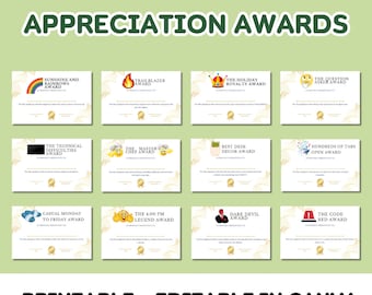 Funny Employee Appreciation Awards 50 Printable Staff Recognition ...