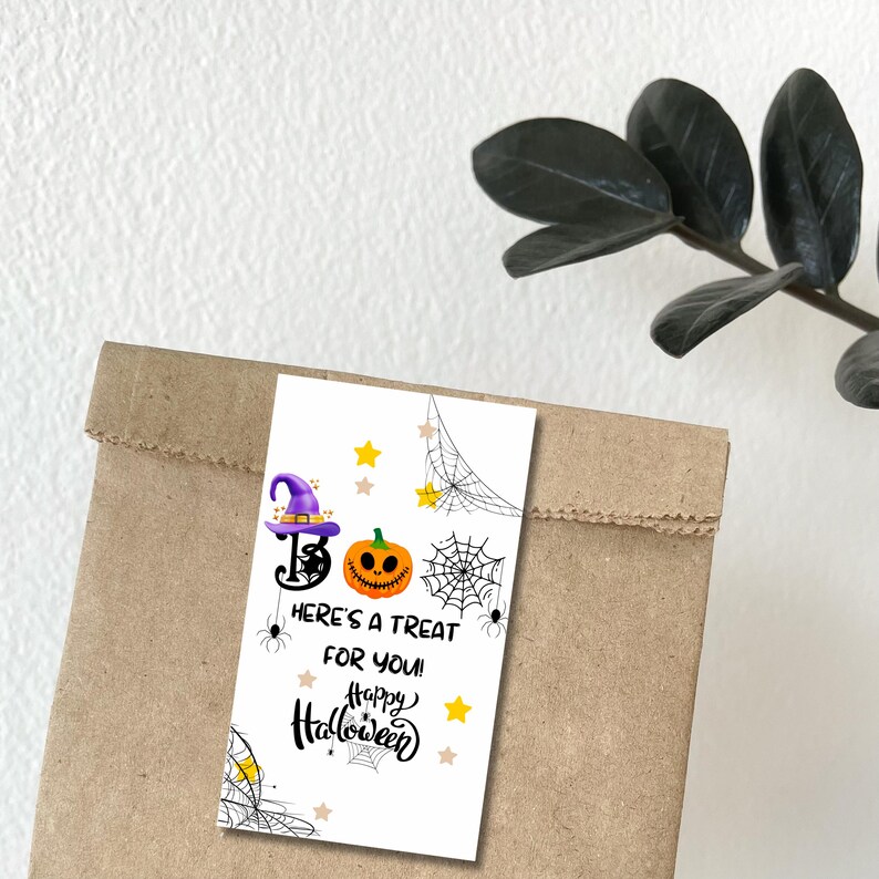 Printable Witching You Halloween Gift Tag, Treat Bag Tag (canva ...