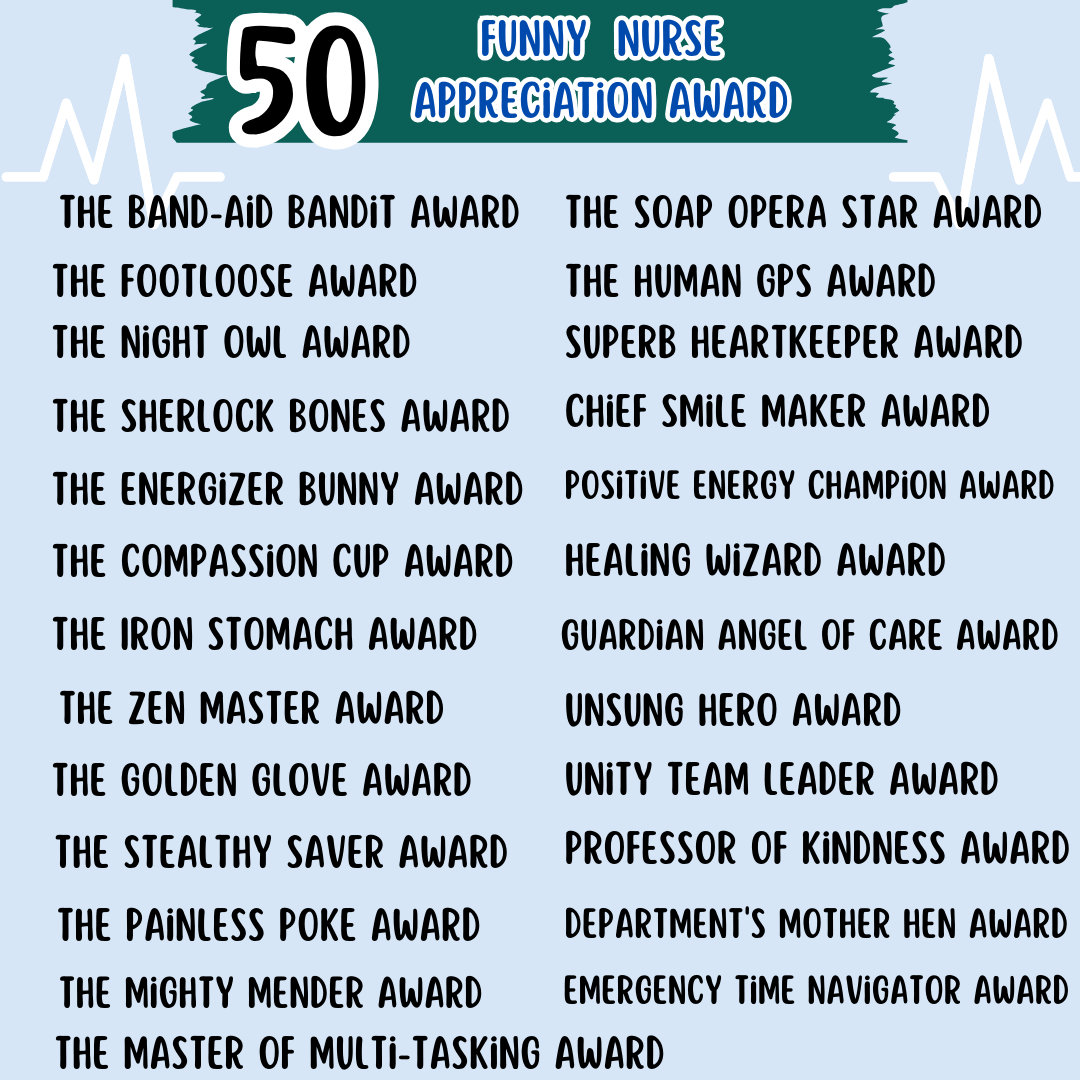 Funny Nurse Coworker Awards, Funny Nurse Award Printable Bundle, Funny ...