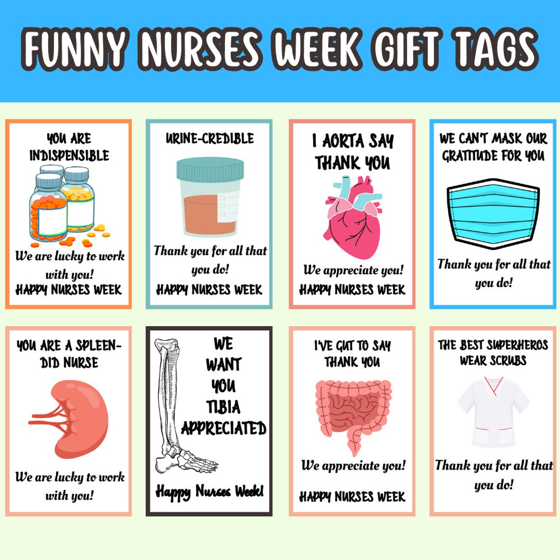 Nurse Appreciation Candy Bar Gift Tags, Thank You Nurse Gift Tag, Candy ...