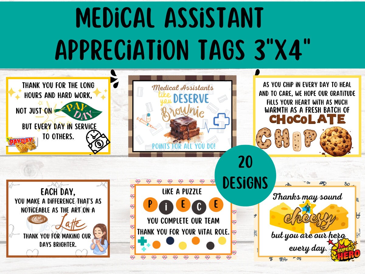 Medical Assistant Appreciation Gift Tags: Thank You Cards (printable ...