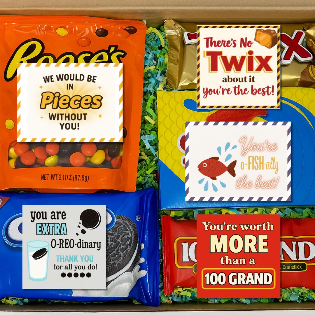 Staff Appreciation Gift Tags: Candy Treat Thank You (PDF Download) - Etsy