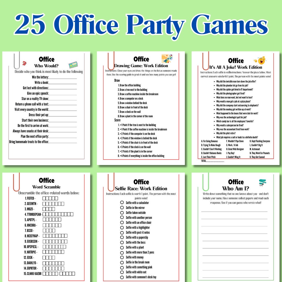 Office Party Games | Work Party Games | Staff Games | Team Meeting ...
