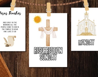 Easter Story Cards Holy Week Cards Easter Countdown Christian Easter ...