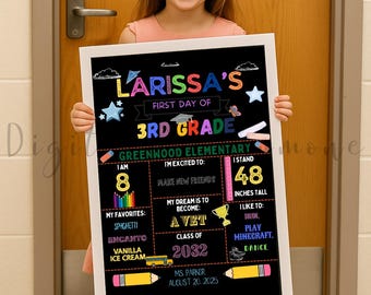 Chalkboard Back to School Sign Canva Template, Editable First Day of ...